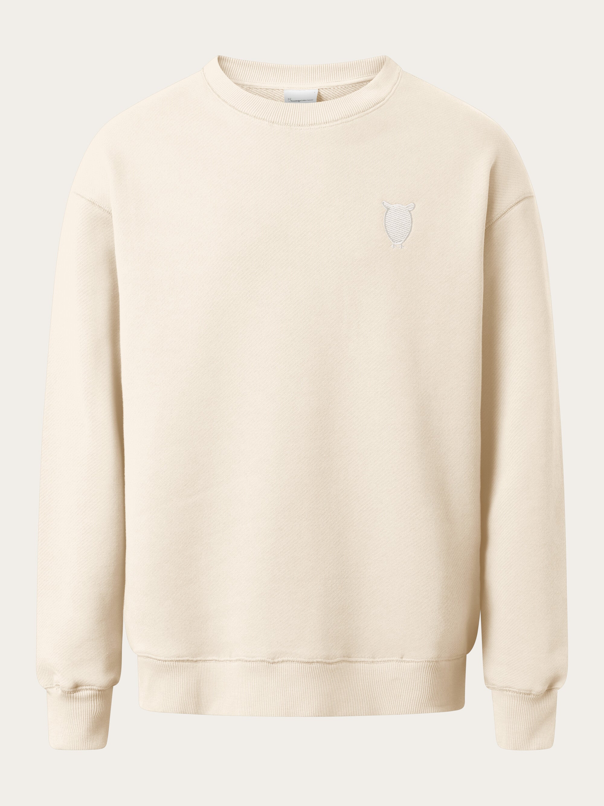 Straight fit sweat with embroidery at chest - Buttercream ...