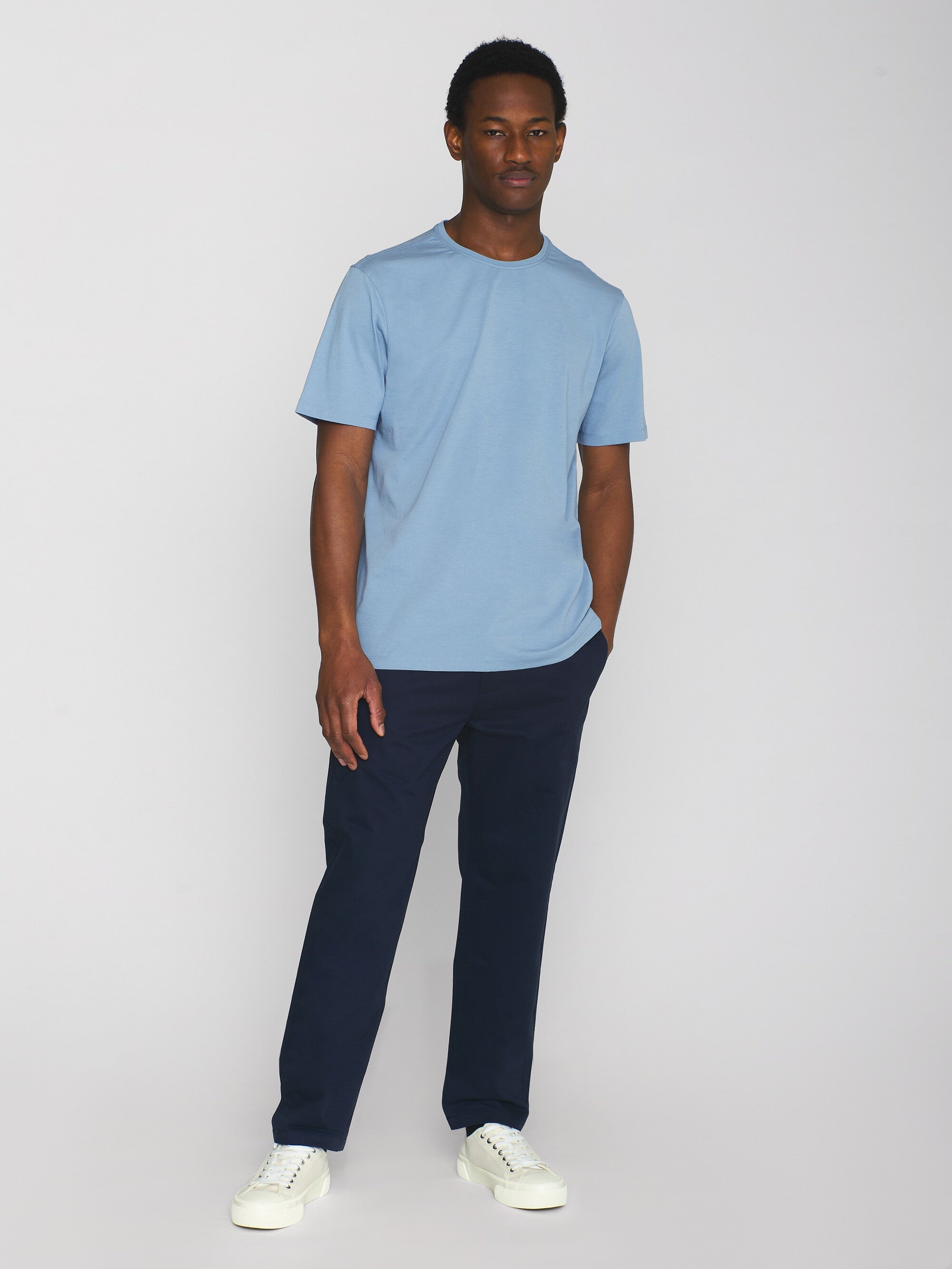 Regular fit Basic tee - Asley Blue – KnowledgeCotton Apparel Europe